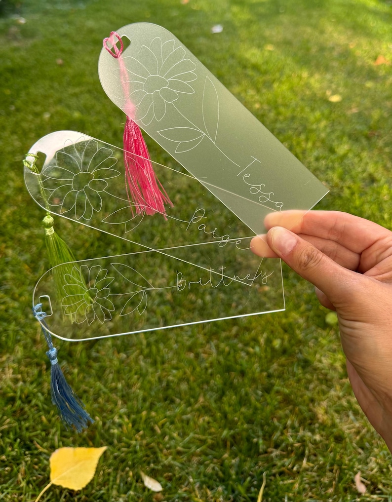 Custom Engraved Acrylic Bookmark - Etsy