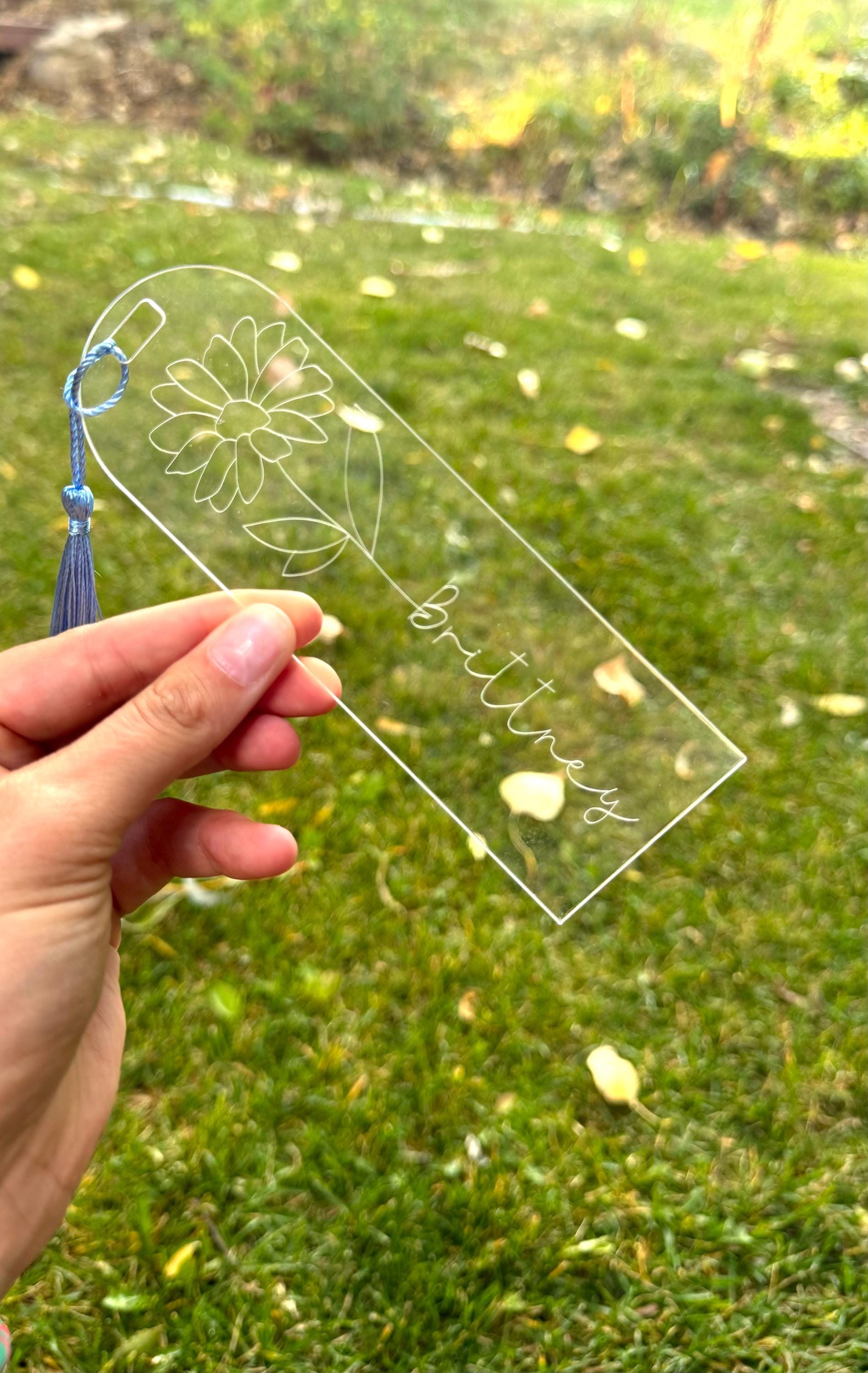 Custom Engraved Acrylic Bookmark - Etsy
