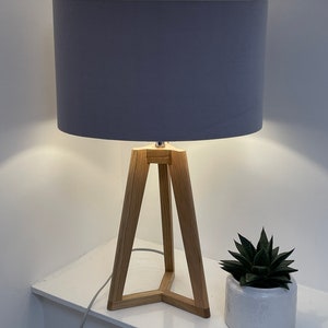 Light Grey Velvet Brushed Silver Oval Lampshade - Etsy UK