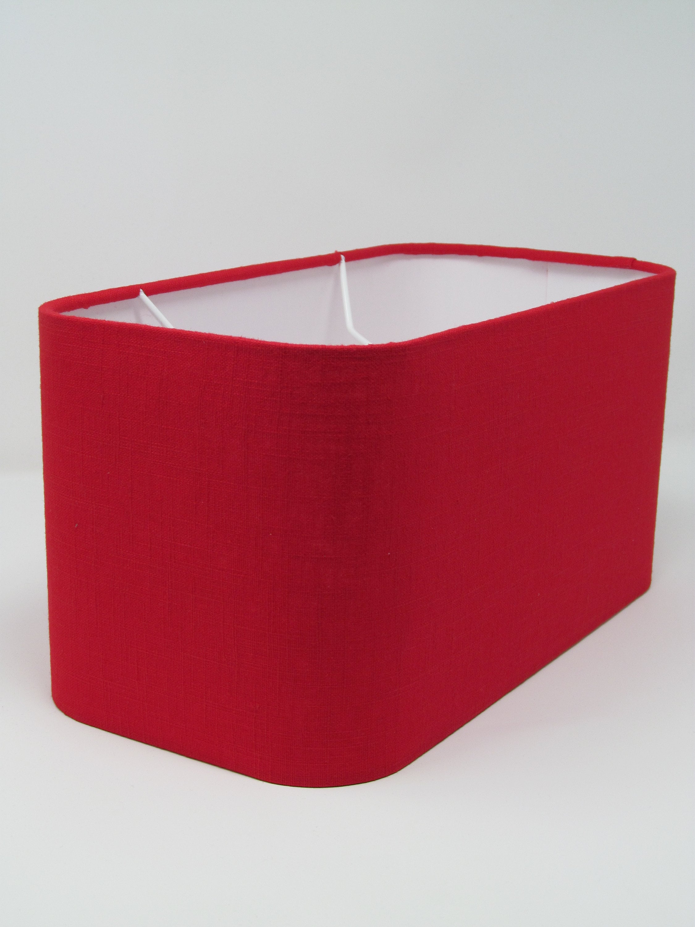 Bright Red Cotton Rounded Rectangle Lampshade - Etsy UK