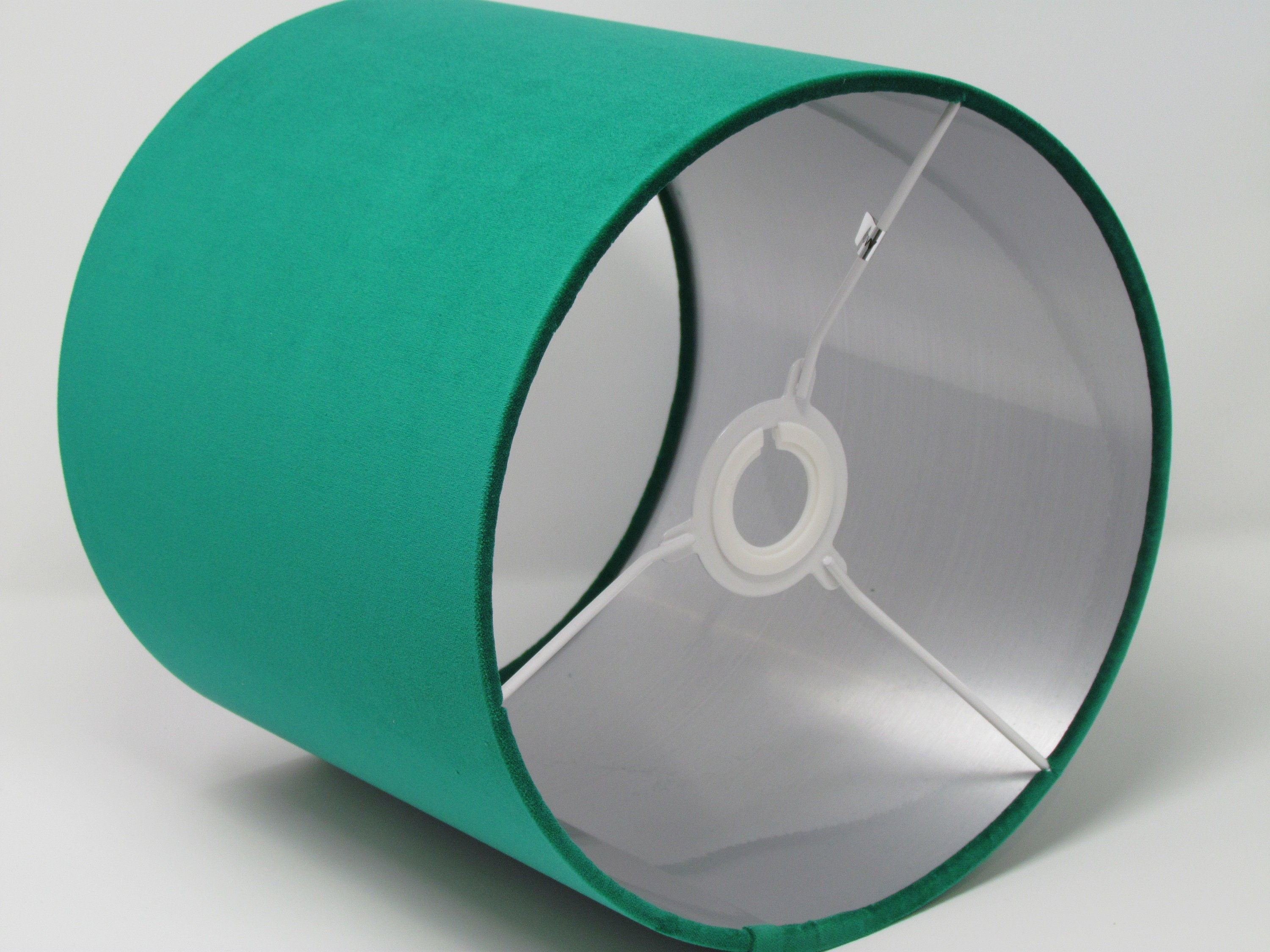 Emerald Green Velvet Brushed Silver Lampshade - Etsy
