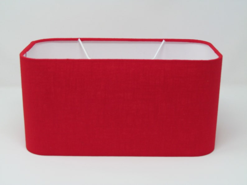 Bright Red Cotton Rounded Rectangle Lampshade | Etsy UK