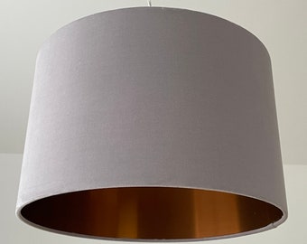 Light Grey Velvet Brushed Silver Oval Lampshade | Etsy