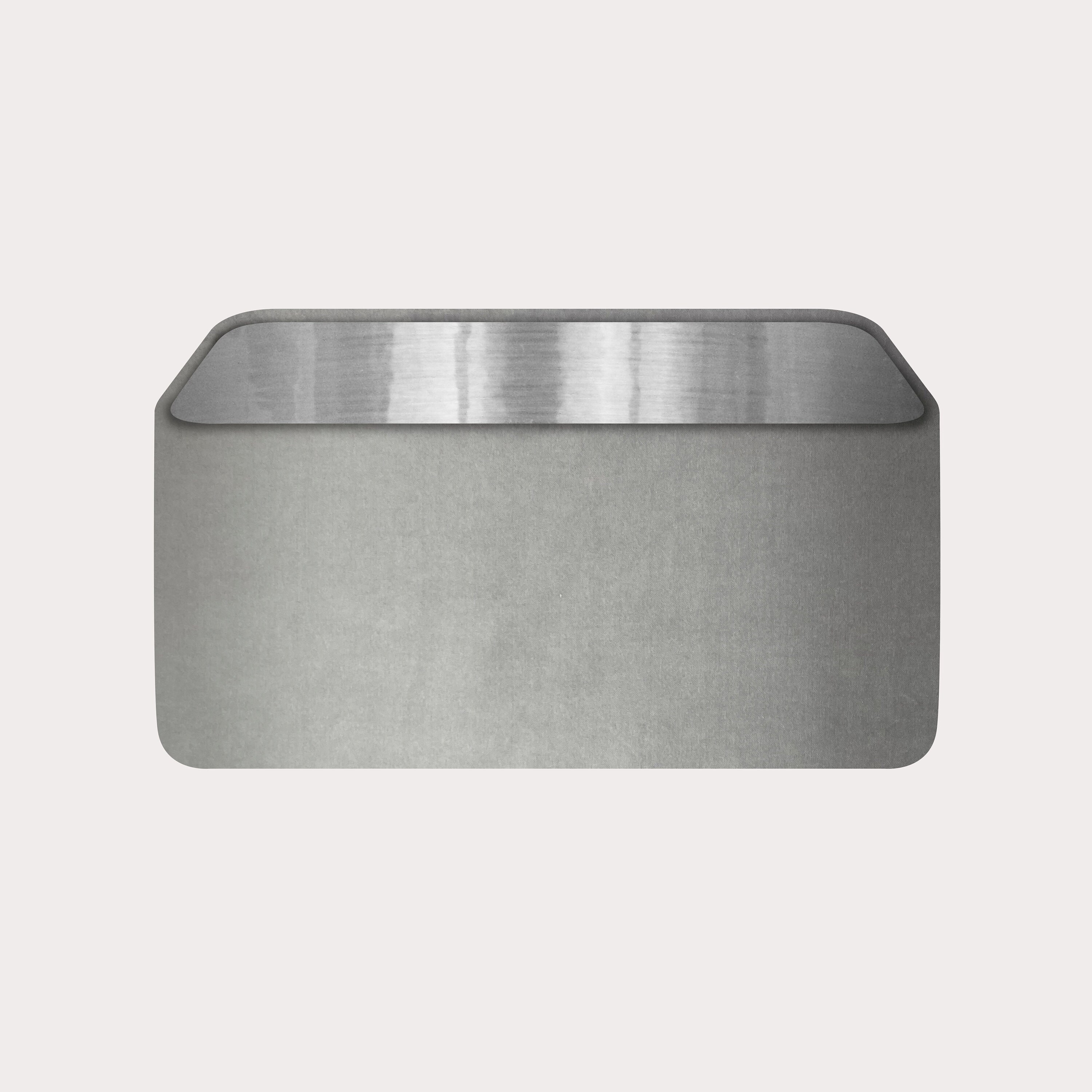 Light Grey Velvet Brushed Silver Rounded Rectangle Lampshade | Etsy UK