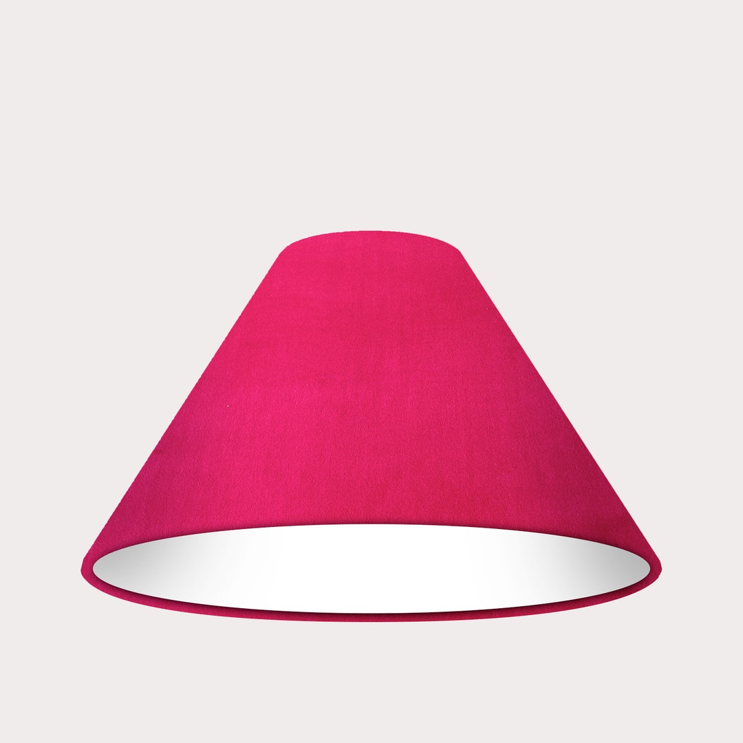 Hot Pink Velvet Coolie Tapered Lampshade - Etsy UK