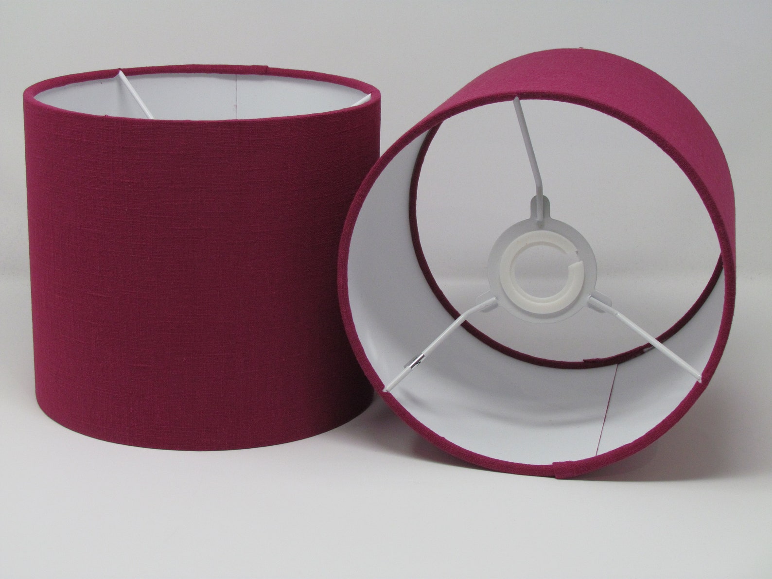 Raspberry Pink Textured 100% Linen Drum Lampshade - Etsy UK