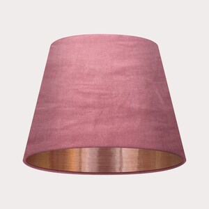 Empire Tapered Deep Dusky Pink Velvet Brushed Copper Lampshade Light ...