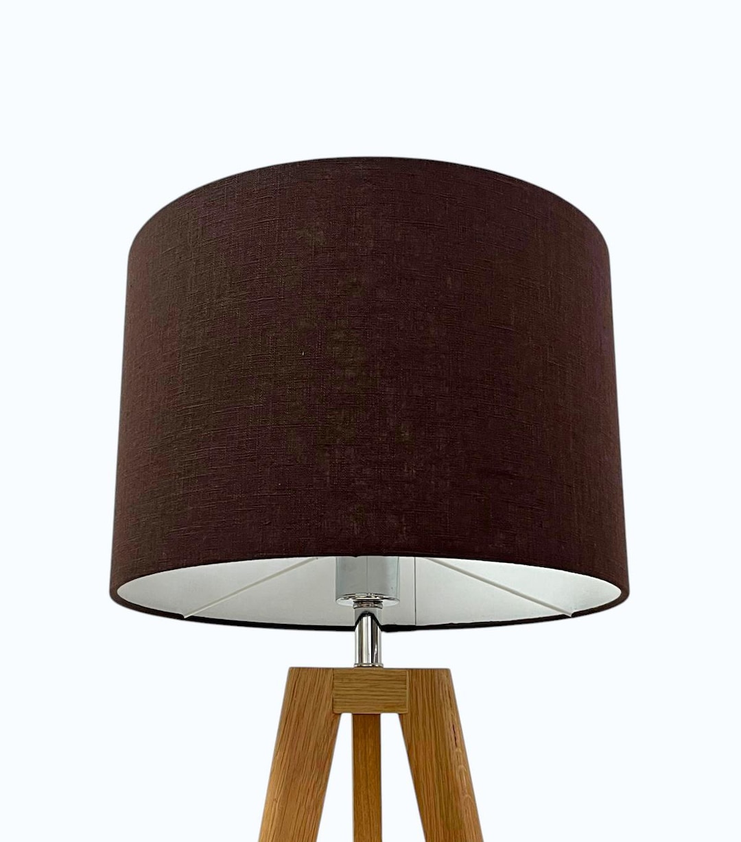 Dark Brown Textured 100% Linen Drum Lampshade - Etsy UK