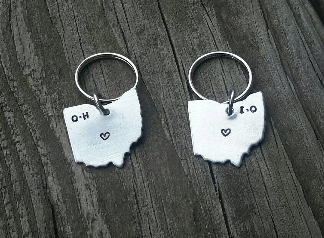 Ohio Buckeye Key Chain Set - State of Ohio - Etsy