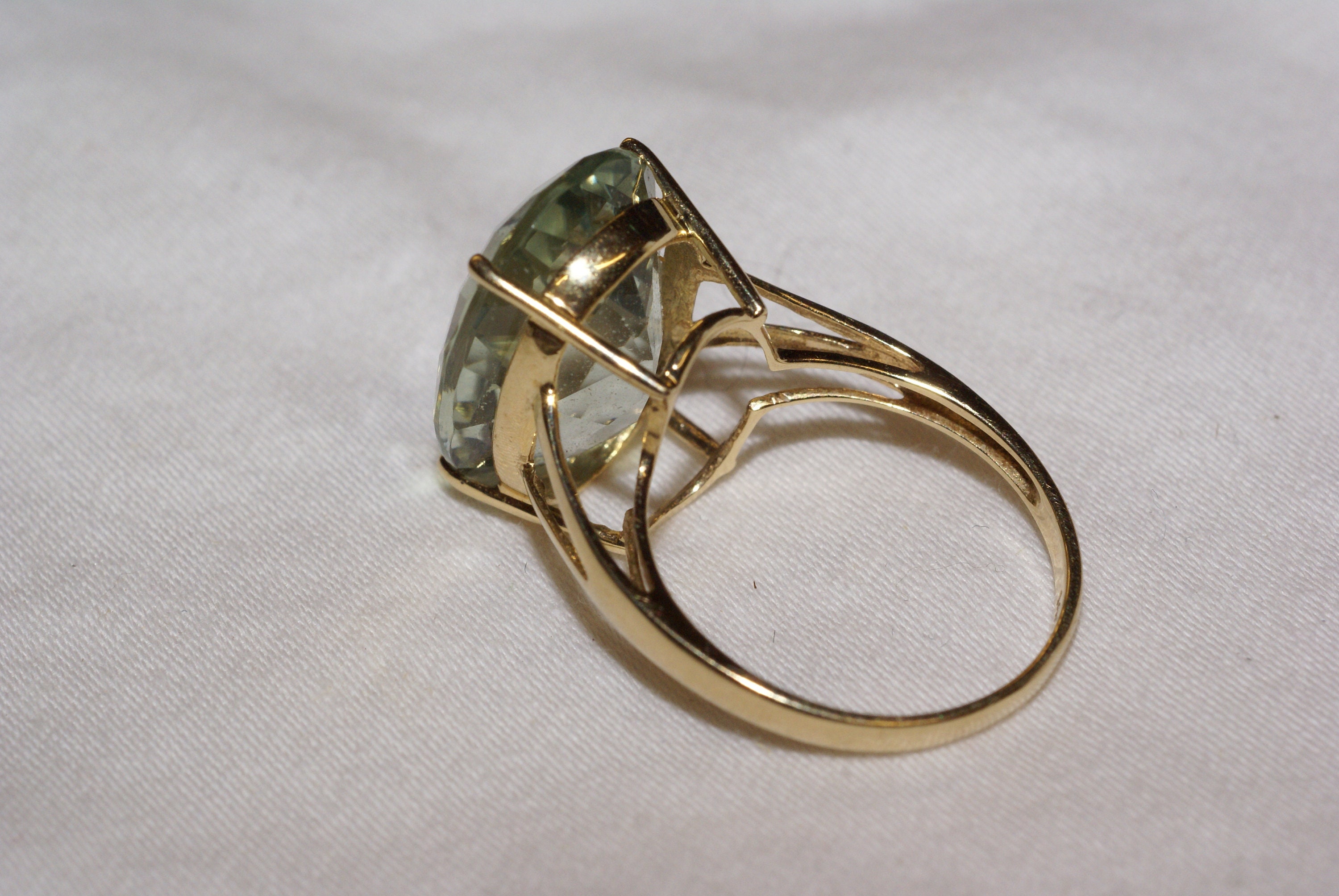 Green Amethyst Gold Ring - Etsy