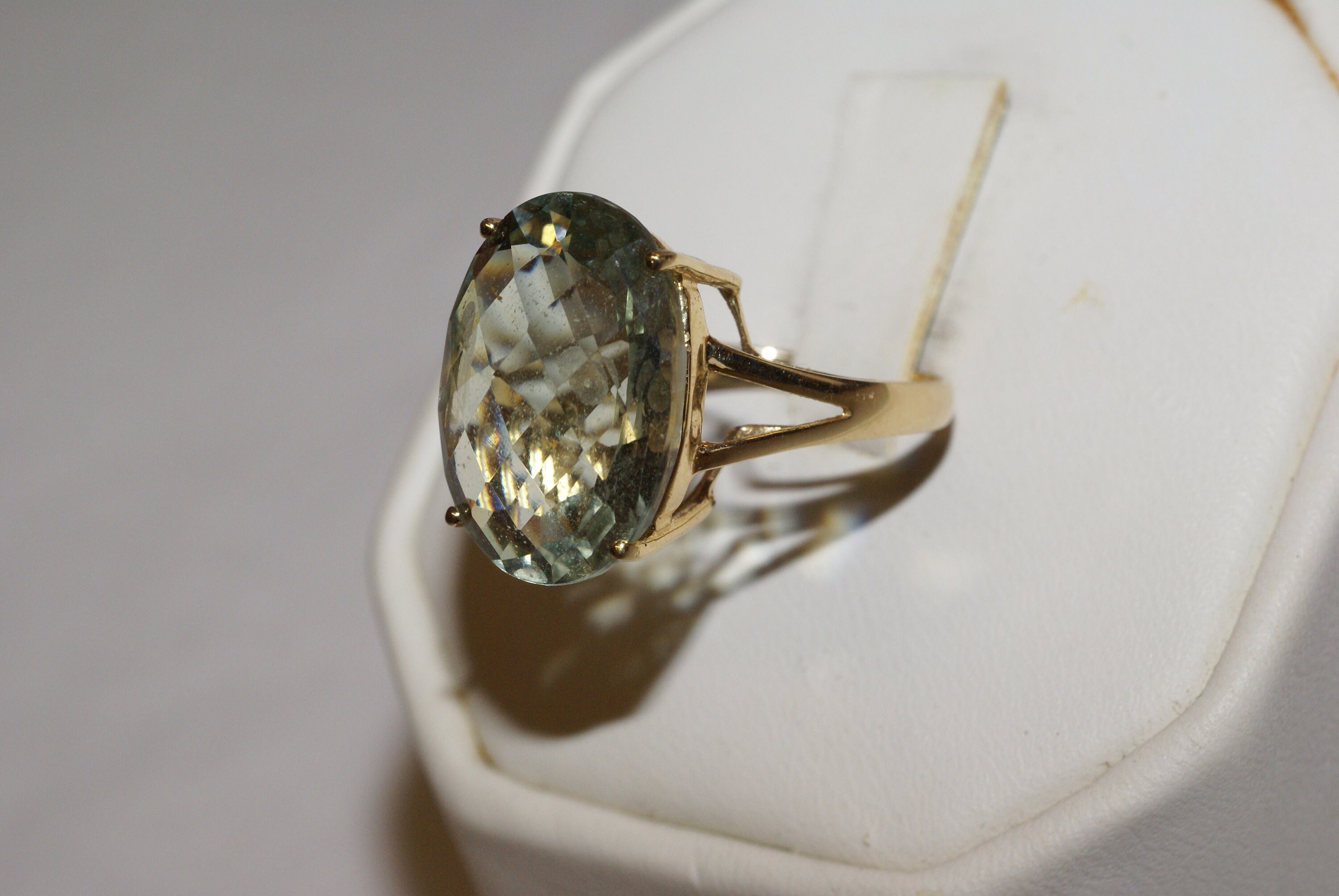 Green Amethyst Gold Ring - Etsy