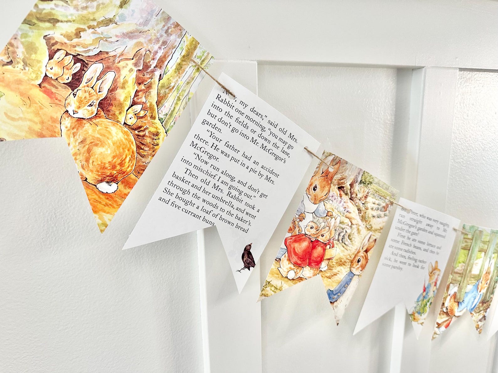 PETER RABBIT Book Page Banner Garland Bunting Decoration Decor Sign ...