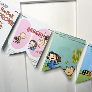 Charlie Brown Book Page Banner Birthday Party Decoration Decor Bunting ...