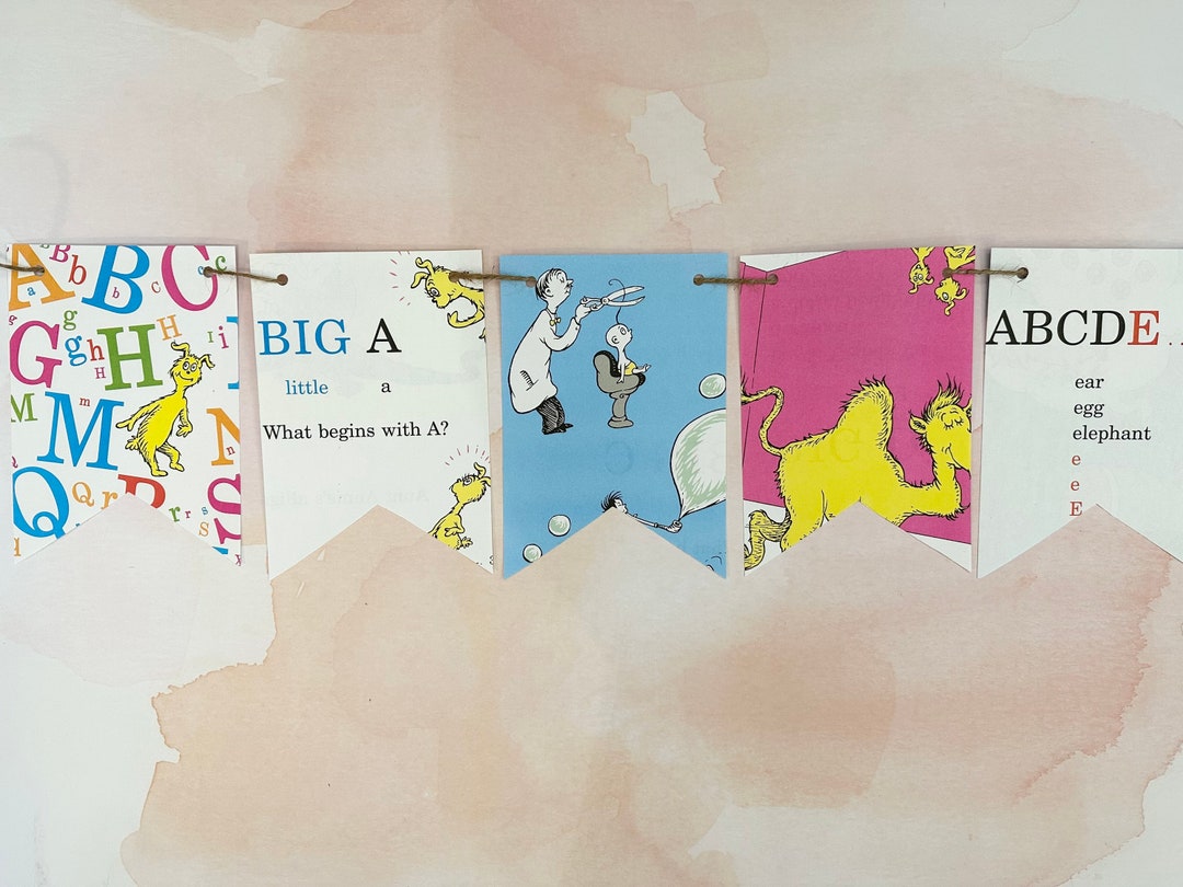 Dr Seuss’s ABC Book Page Banner Bunting Garland Dr Seuss Decor ...