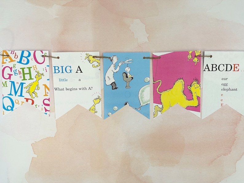 Dr Seuss’s ABC Book Page Banner Bunting Garland Dr Seuss Decor ...