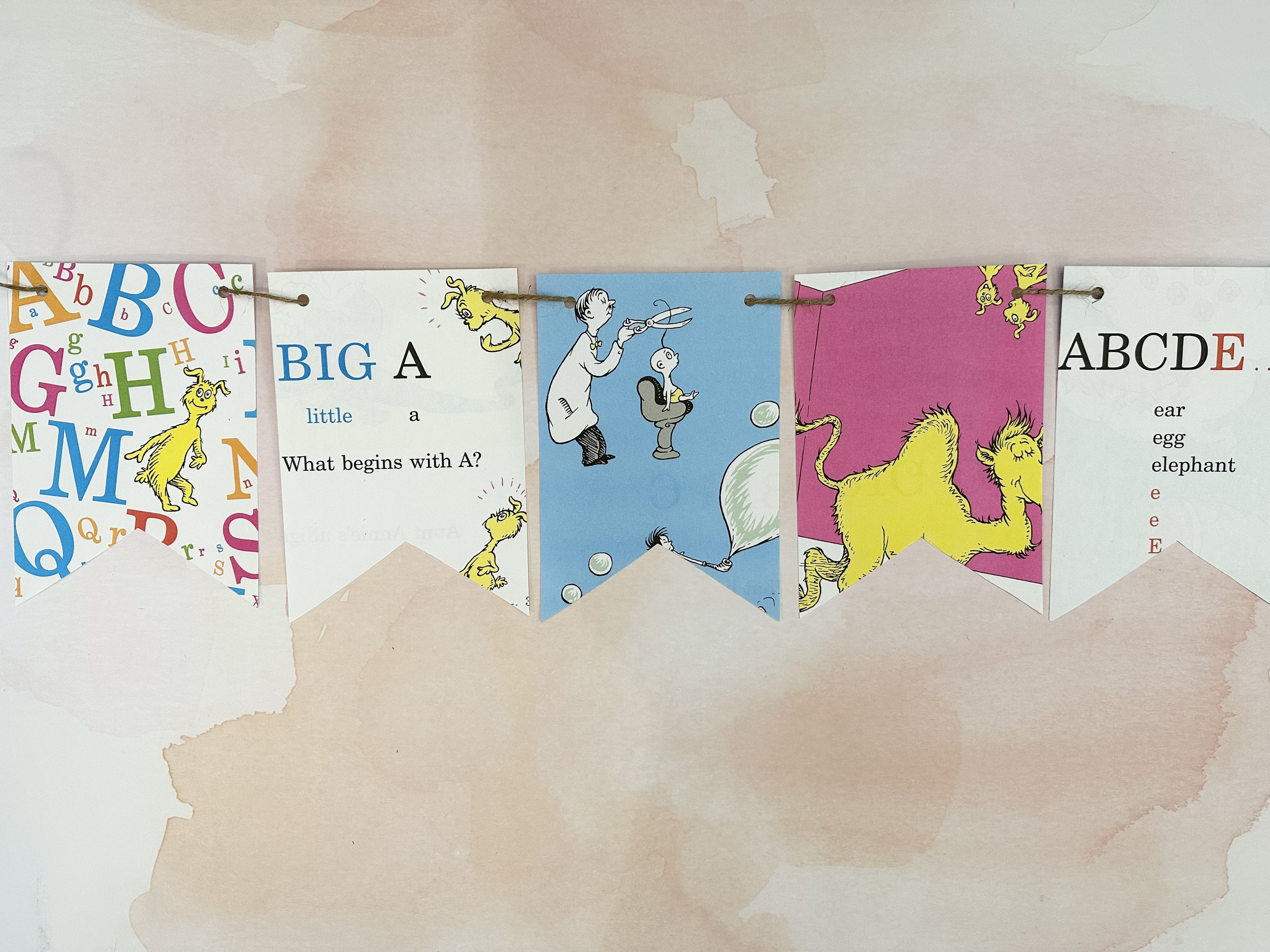 Dr Seusss ABC Book Page Banner Bunting Garland Dr Seuss Decor - Etsy