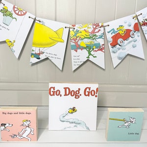 GO DOG GO Book Page Banner Garland Bunting Decoration Dogs Party Decor ...