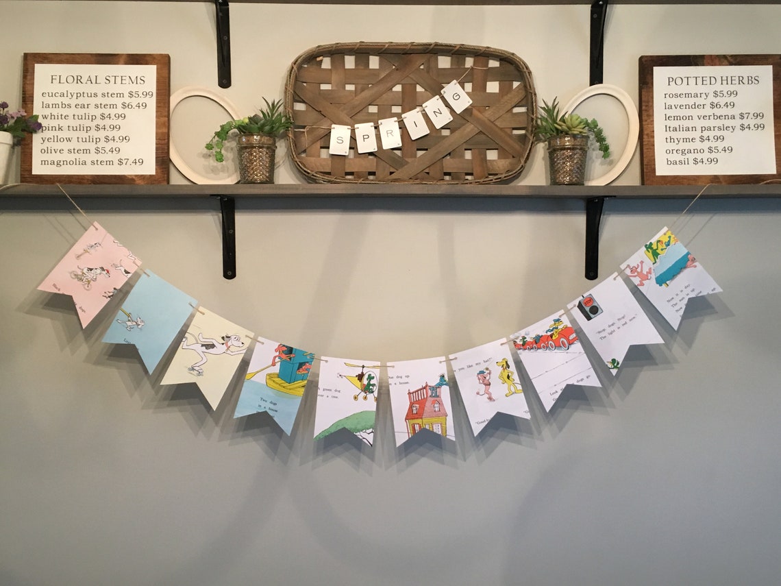 GO DOG GO Book Page Banner Garland Bunting Decoration Dogs | Etsy