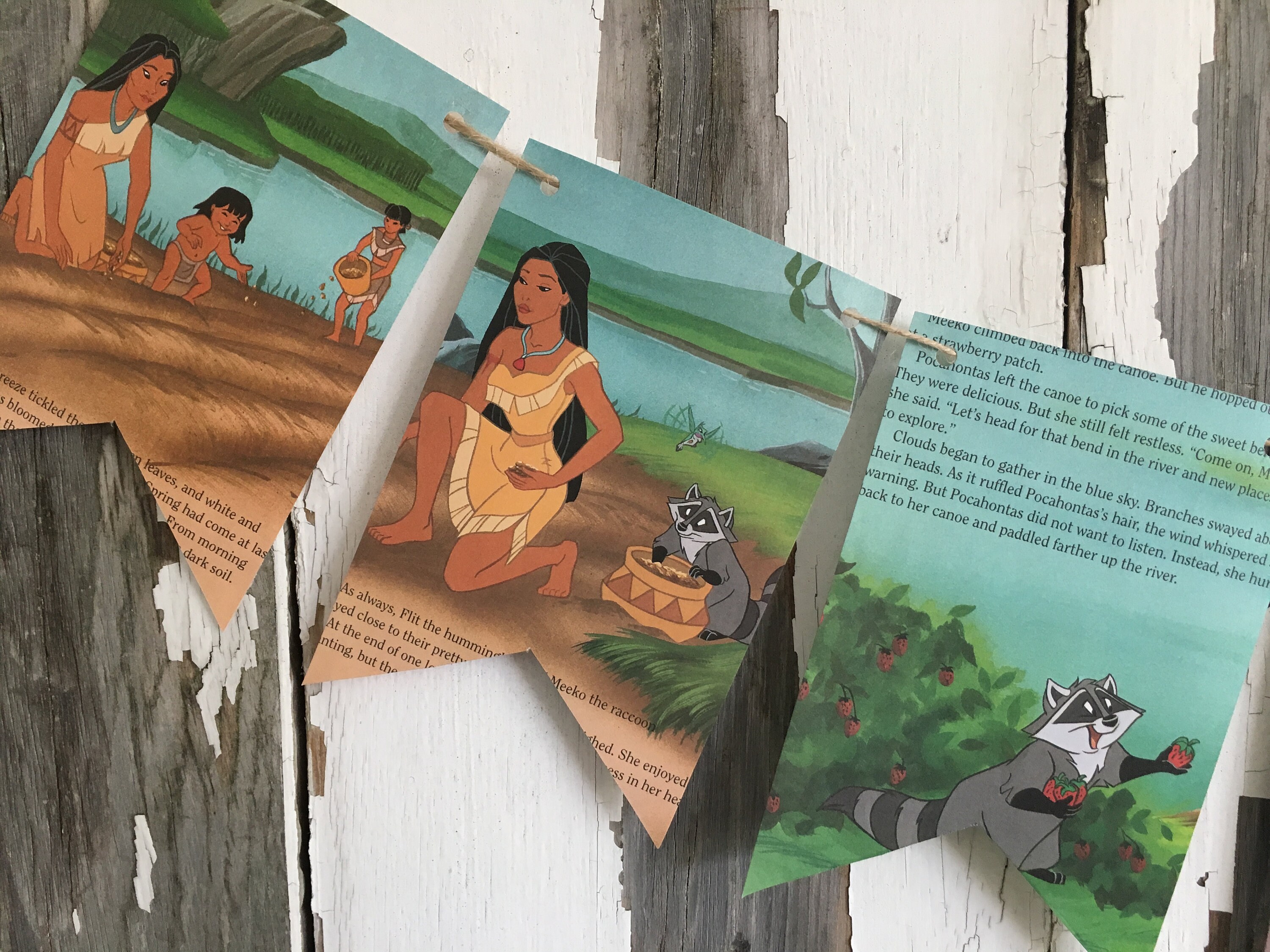 POCAHONTAS DISNEY Book Page Banner Bunting Pendant Garland | Etsy