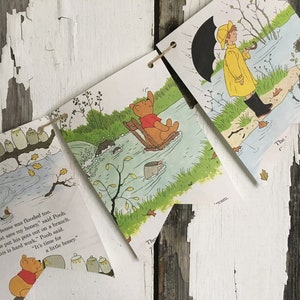 WINNIE THE POOH Book Page Banner Pendant Garland Party Decoration - Etsy