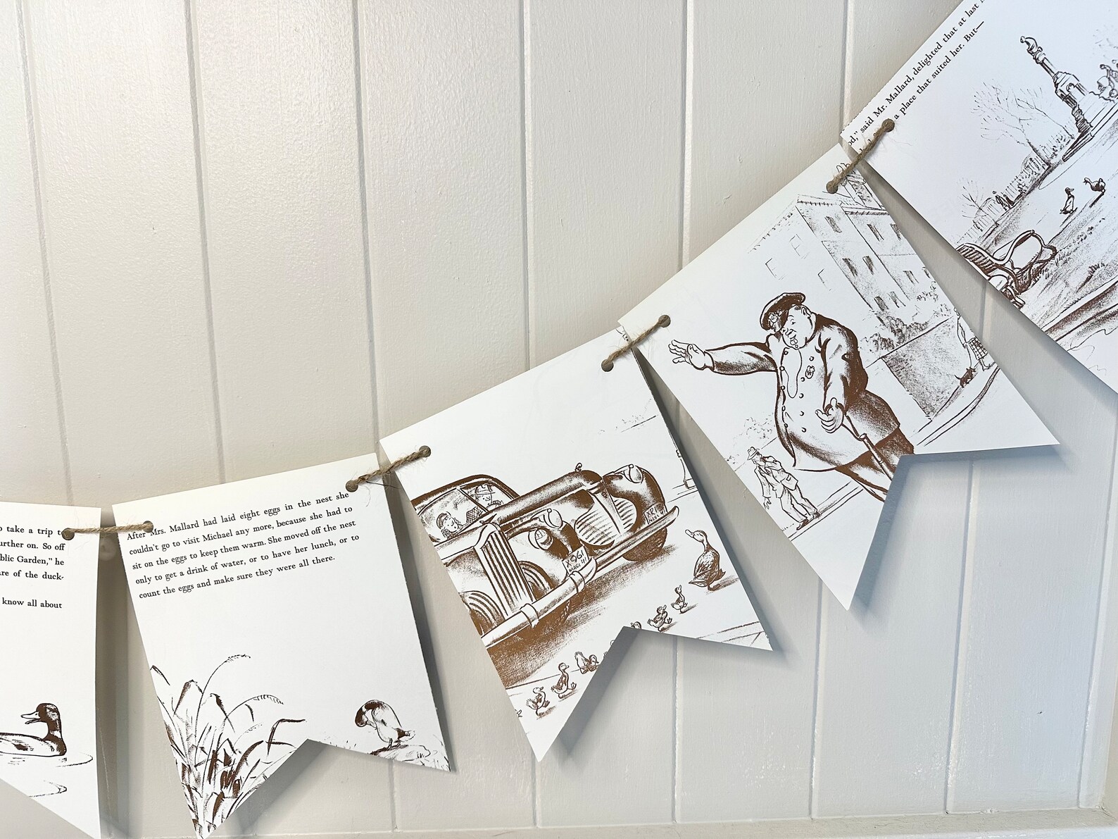 Vintage 1960's Ducks Duck Story Book Page Banner Bunting Garland Make ...