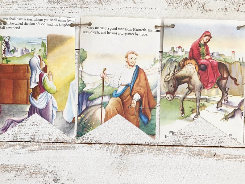 The Christmas Story Book Page Banner Bunting Garland Sign Decoration - Etsy
