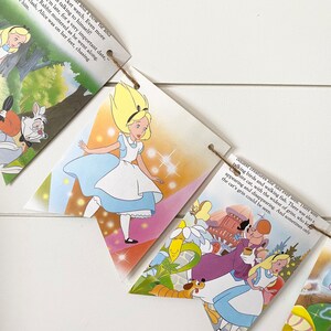 ALICE IN WONDERLAND Book Page Banner Bunting Garland Decoration Party ...