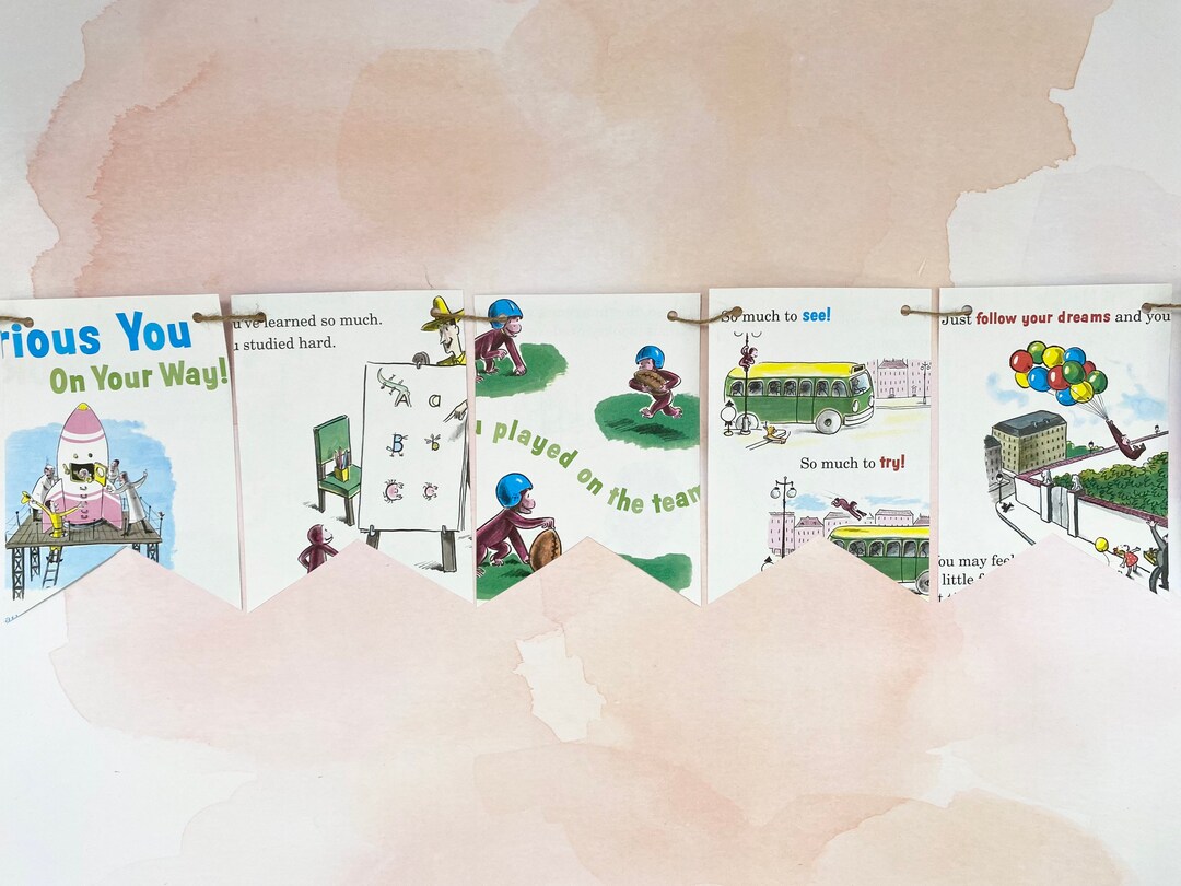 CURIOUS GEORGE MONKEY Banner Curious You on Your Way Book Page Banner ...