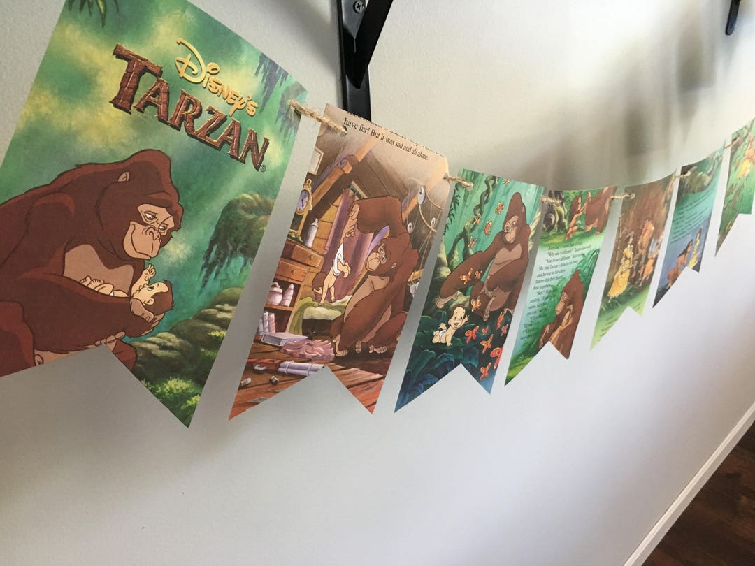 TARZAN Book Page Banner Garland Bunting Birthday Shower Party Decor Art ...