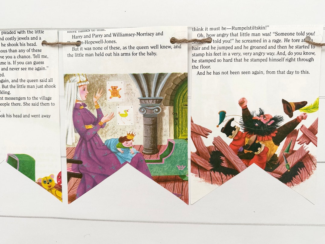 RUMPELSTILTSKIN Vintage Book Page Banner Bunting Garland Decoration - Etsy