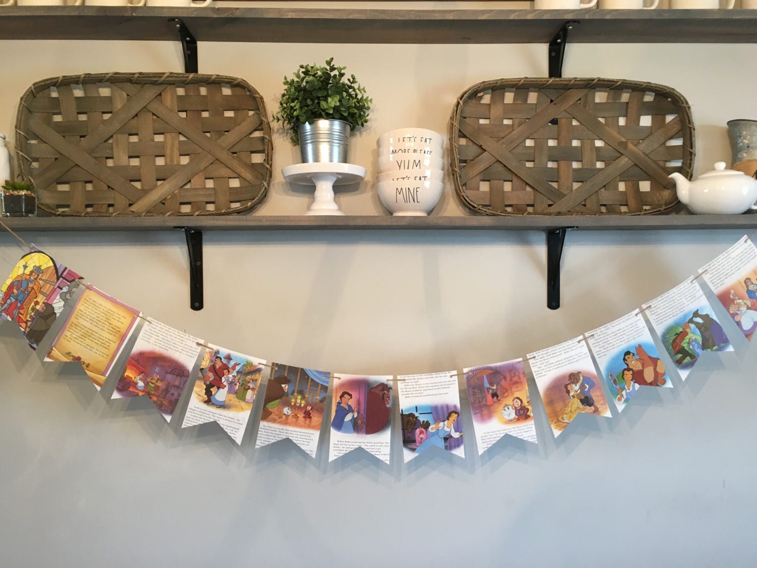 BEAUTY and the BEAST book page banner decoration Disney | Etsy