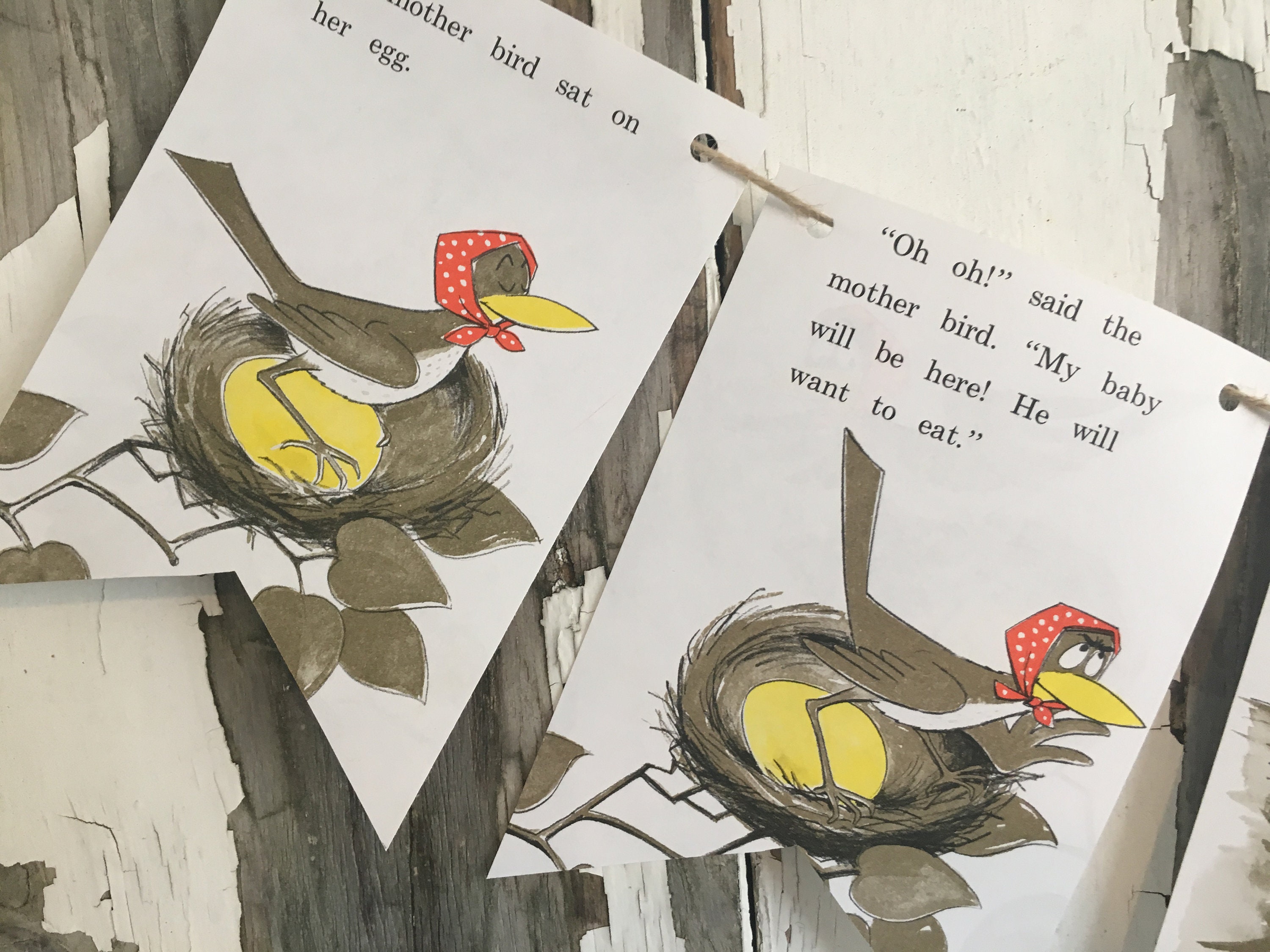 ARE YOU My MOTHER Book Page Banner Bunting Garland Decoration Sign Bird ...