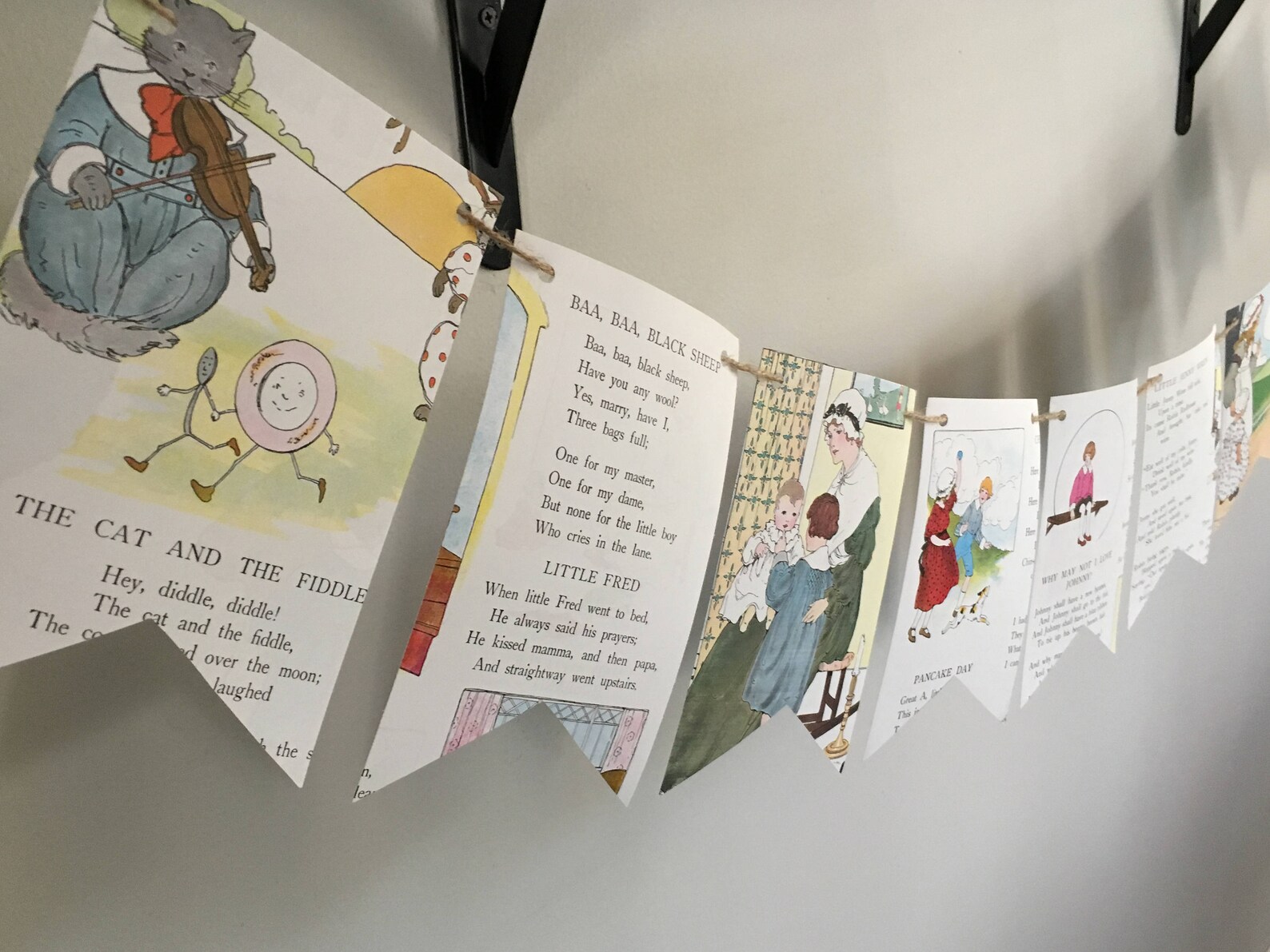 Mother Goose Nursery Rhymes Book Page Banner Bunting Garland | Etsy