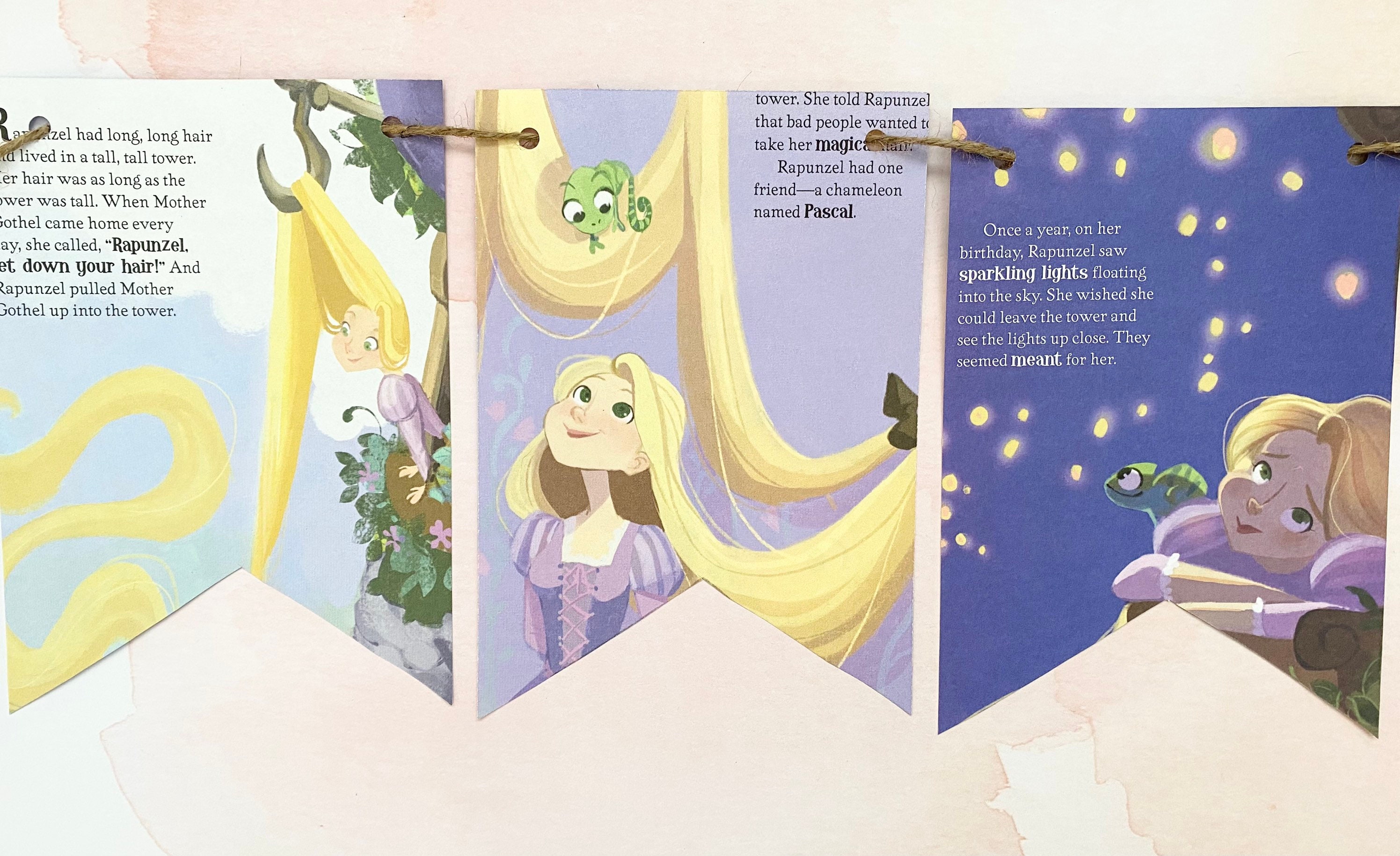 TANGLED RAPUNZEL Book Page Banner Bunting Garland Disney - Etsy