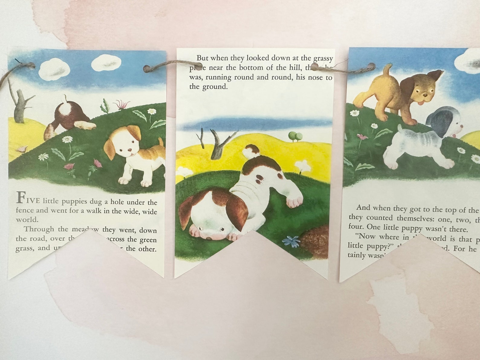 The POKY LITTLE PUPPY Vintage Book Page Banner Garland Bunting - Etsy