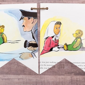 CORDUROY BEAR Book Page Banner Bunting Garland Decoration - Etsy