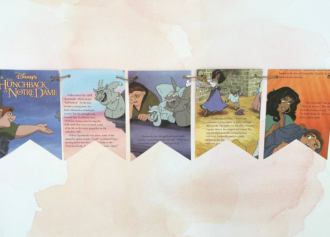 The Hunchback of Notre Dame Book Page Banner Bunting Garland Birthday ...
