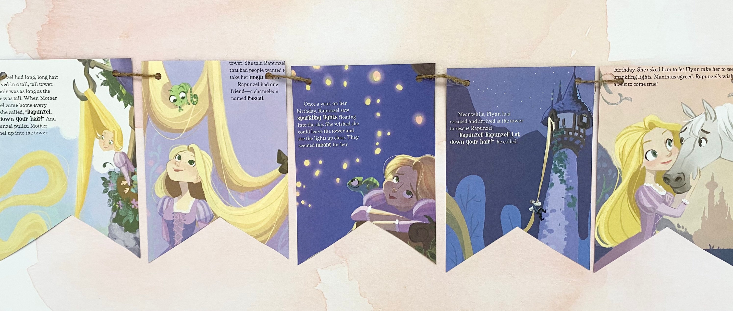 TANGLED RAPUNZEL Book Page Banner Bunting Garland Disney - Etsy