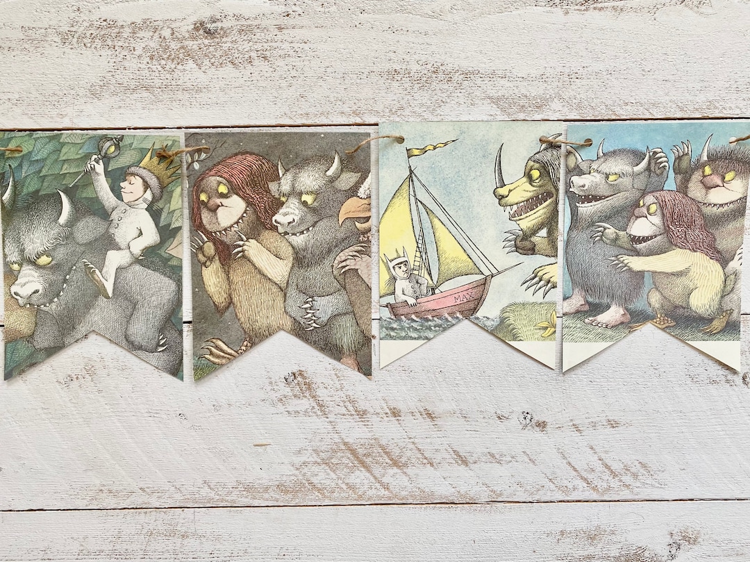 WHERE the WILD THINGS Are Book Page Banner Garland Bunting Sign ...