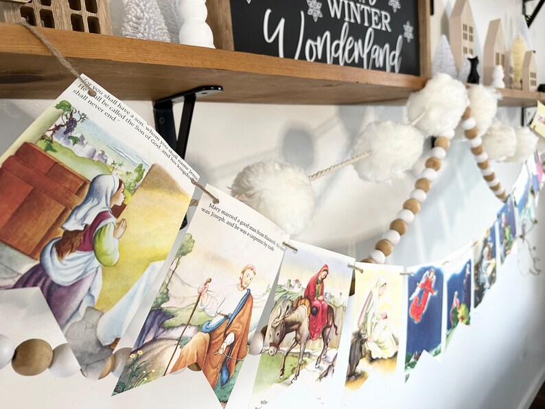 The Christmas Story Book Page Banner Bunting Garland Sign Decoration - Etsy
