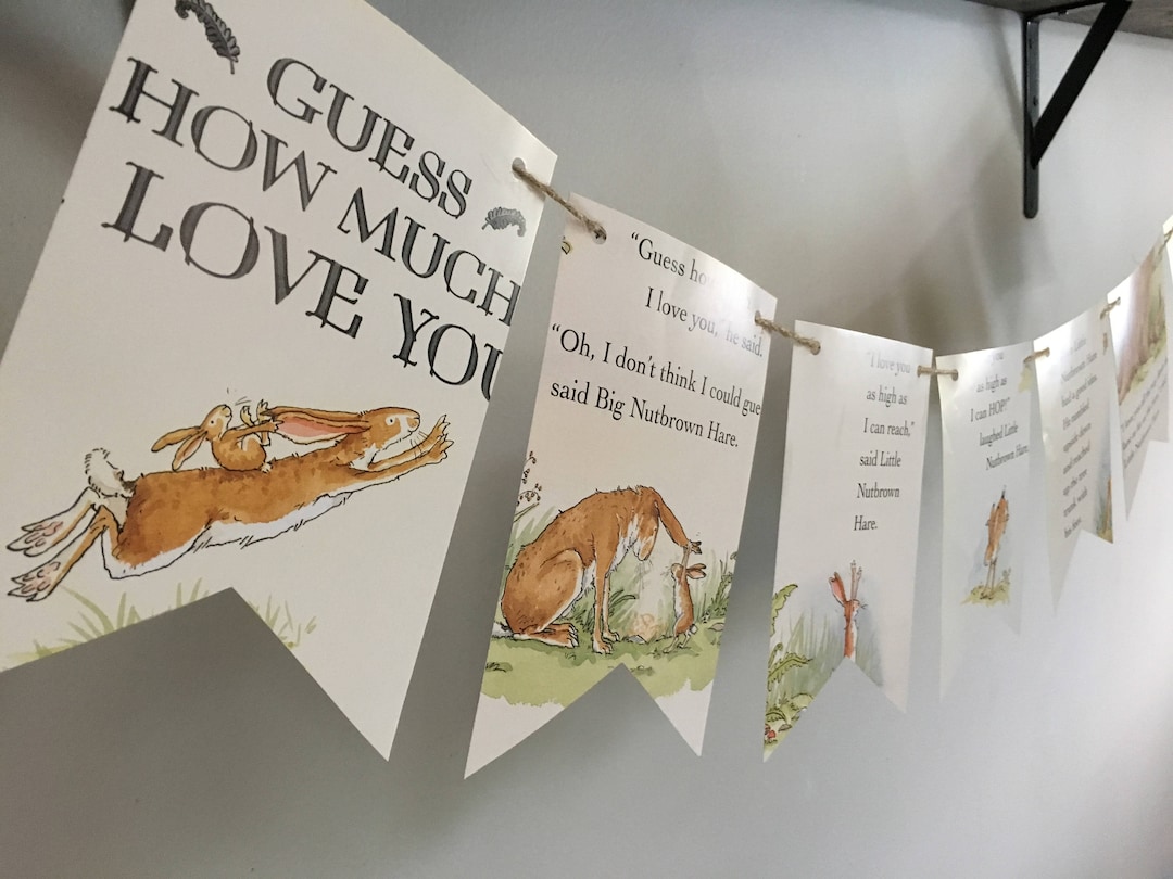 Guess How Much I LOVE YOU Book Page Banner Bunting Decoration - Etsy