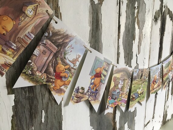 WINNIE the POOH Book Page Banner Garland Bunting Decoration | Etsy
