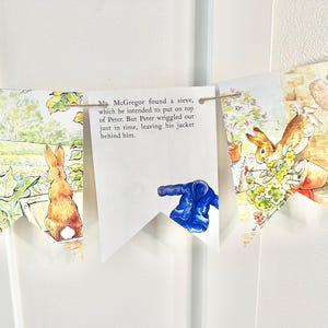 PETER RABBIT Book Page Banner Garland Bunting Decoration Decor Sign ...
