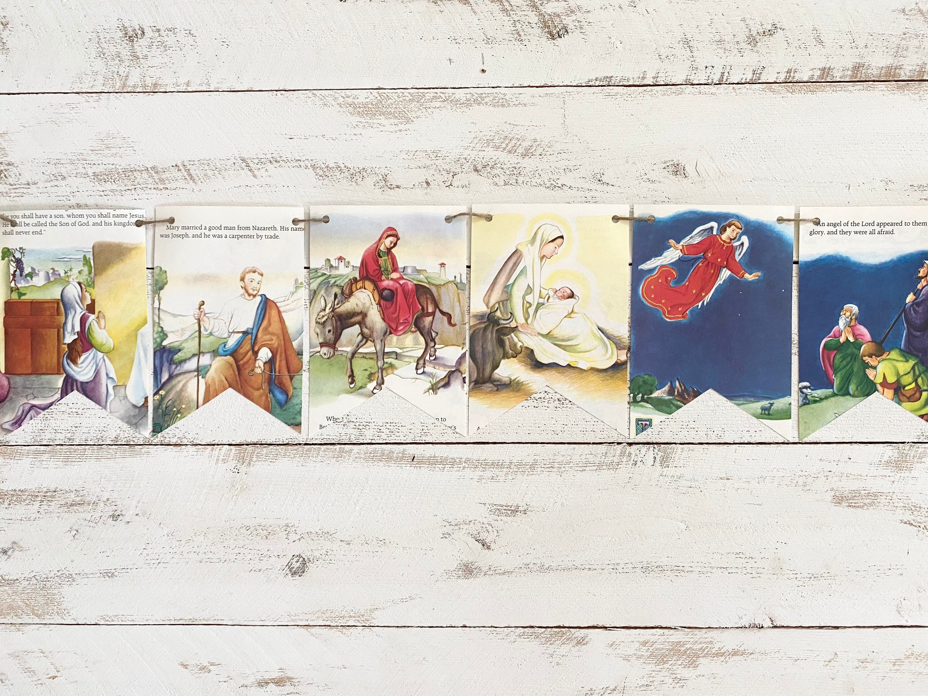 The Christmas Story Book Page Banner Bunting Garland Sign | Etsy