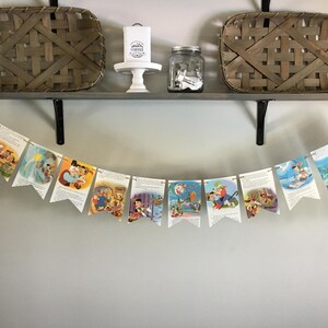 DISNEY PINOCCHIO Storybook Book Page Banner Bunting Garland Nursery or ...