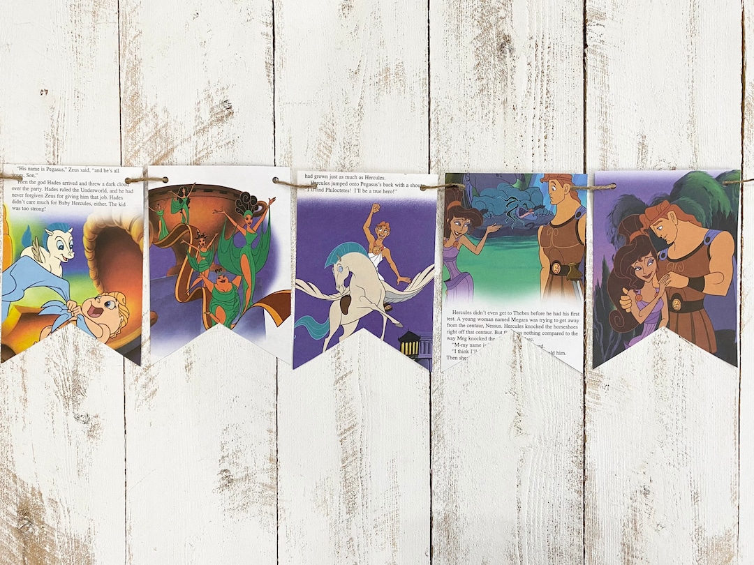 Hercules Book Page Banner Bunting Garland Party Decor Decoration Art - Etsy