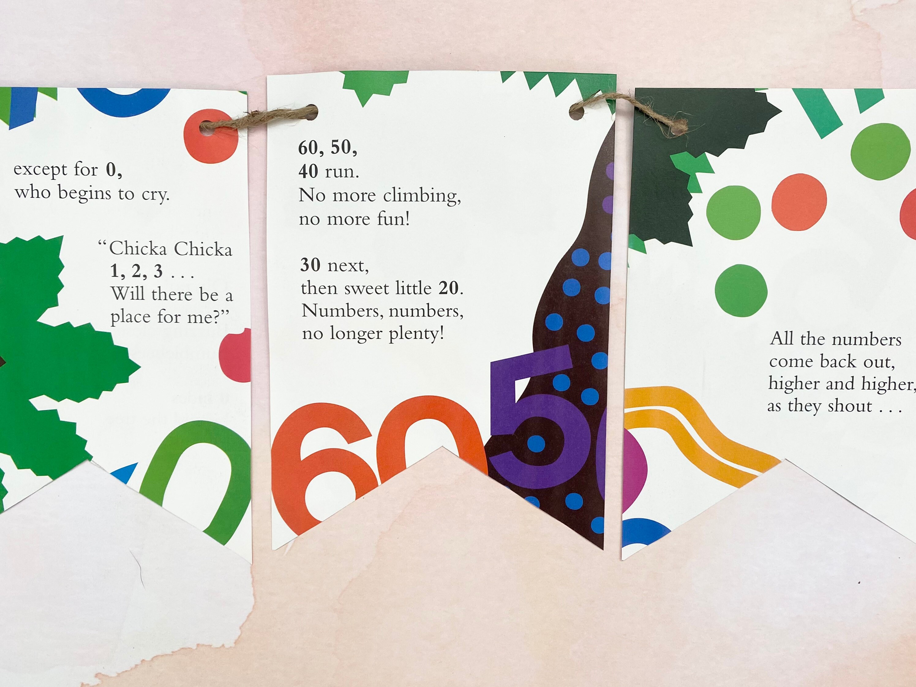 Chicka Chicka 1 2 3 Book Page Banner Bunting Garland Number Numbers ...