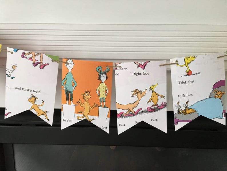 THE FOOT BOOK Book Page Banner Bunting Garland Party Decoration Dr ...