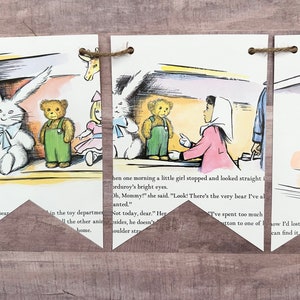 CORDUROY BEAR Book Page Banner Bunting Garland Decoration - Etsy
