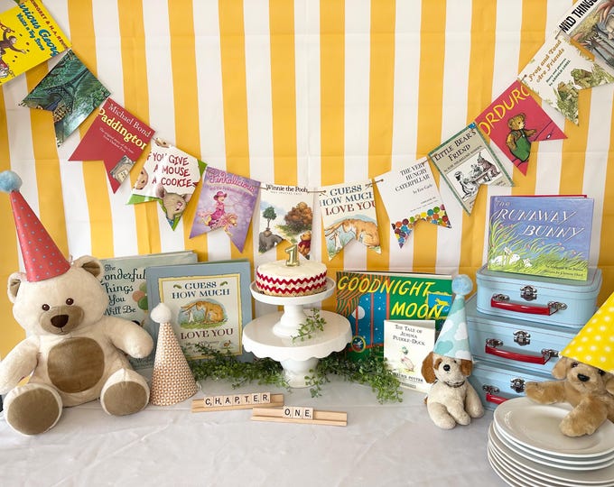 Book Cover Banner for Book Theme Storybook Birthday Party Baby Shower ...
